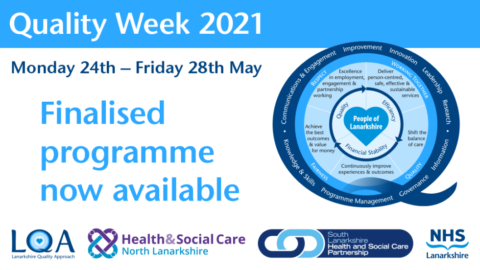 Book sessions for Quality Week | NHS Lanarkshire