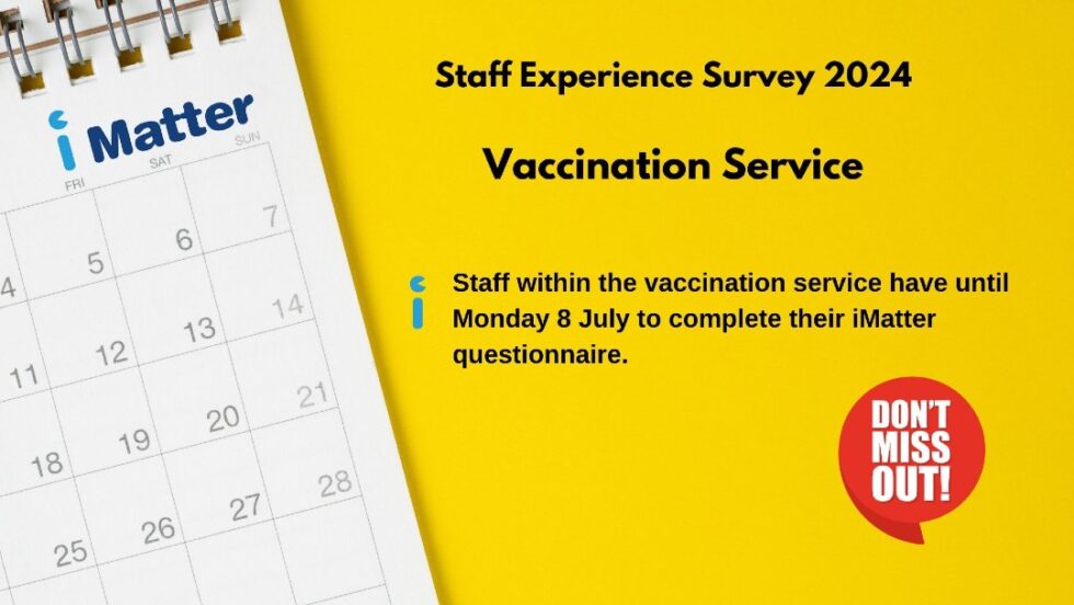 Teams within vaccination service take part in iMatter | NHS Lanarkshire